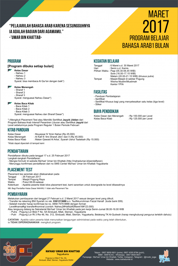 PROGRAM REGULER | Ma'had Umar bin Khattab